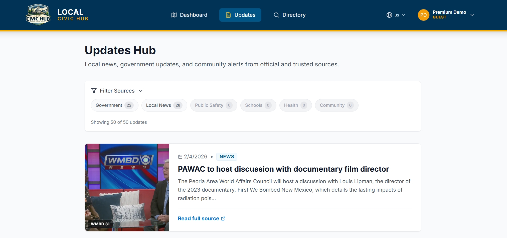 Local Civic Hub — Community Information Dashboard